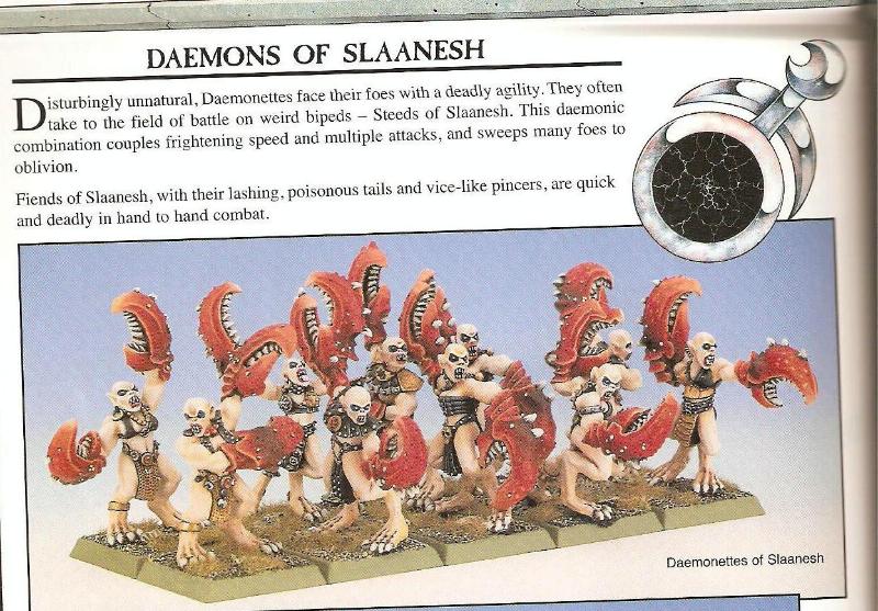 2nd Edition, Copyright Games Workshop, Daemonettes, Slaanesh, White ...