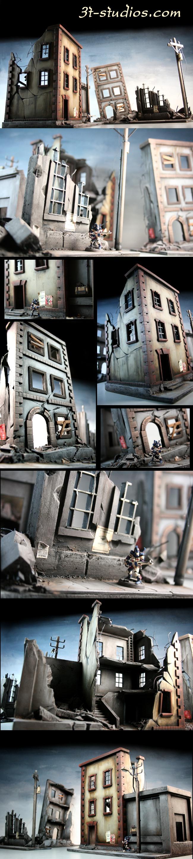 [H] 3 Piece City Block Urban Ruins Terrain - 3T-Studios Original [W ...