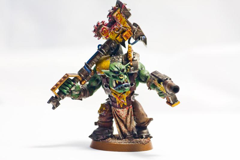 Axe, Big Choppa, Blood, Nob, Orks, Warhammer 40,000, Yellow - Nob with ...