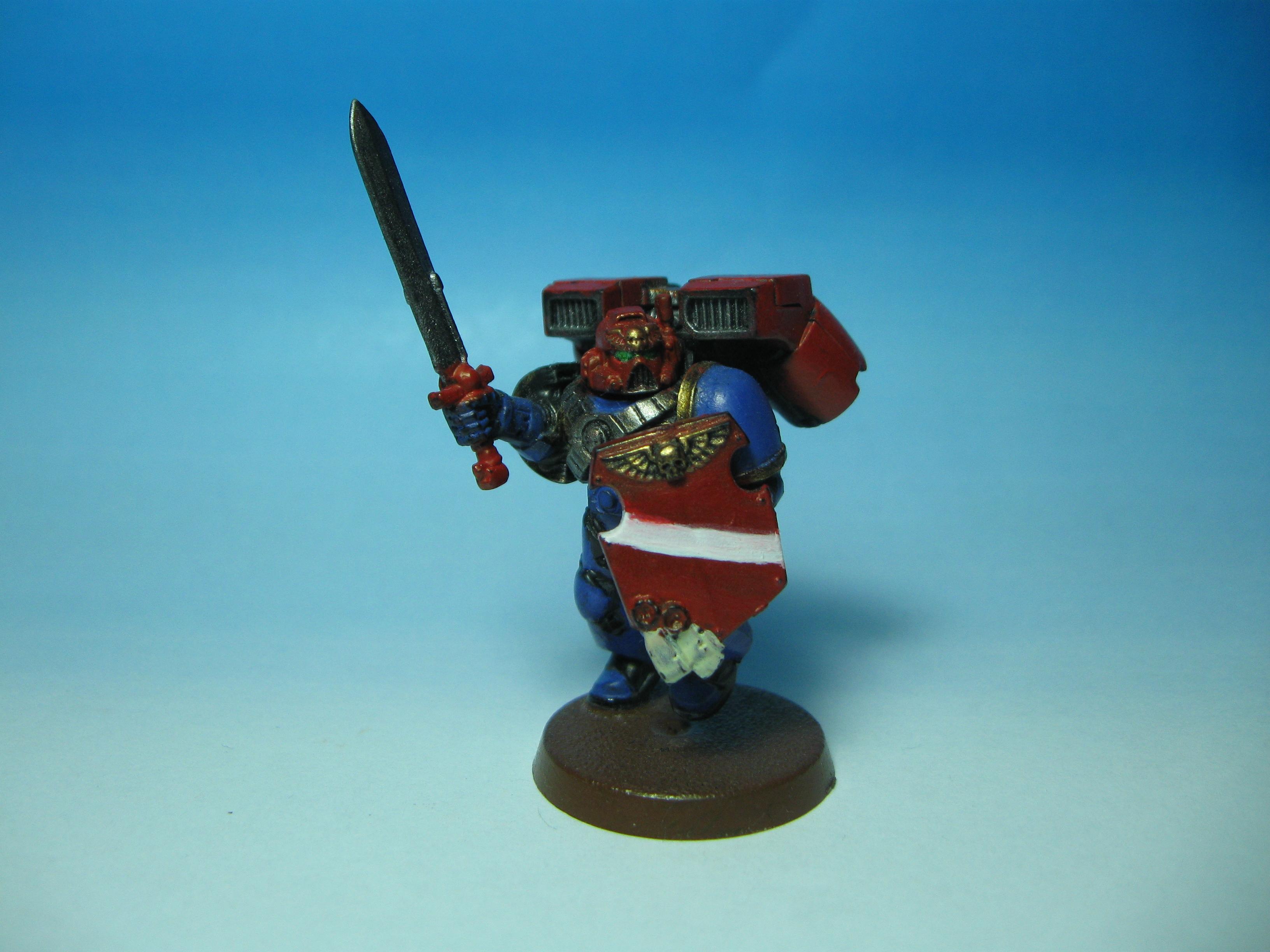 Ultramarine Captain with Power Sword, Storm Shield and Jump Pack (Front ...
