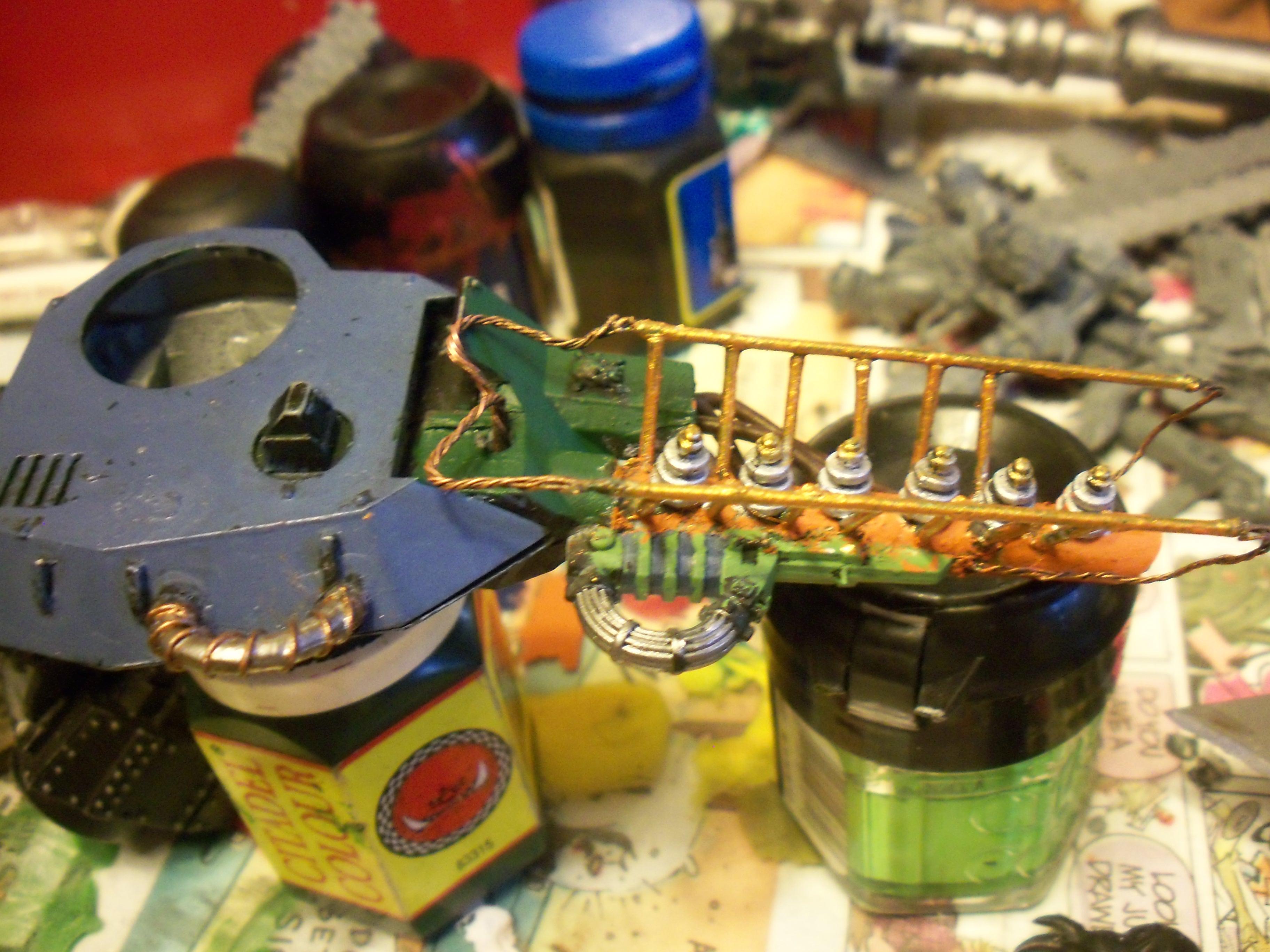 Orks, nearly finished zzap gun turret (elevated side view) - nearly ...