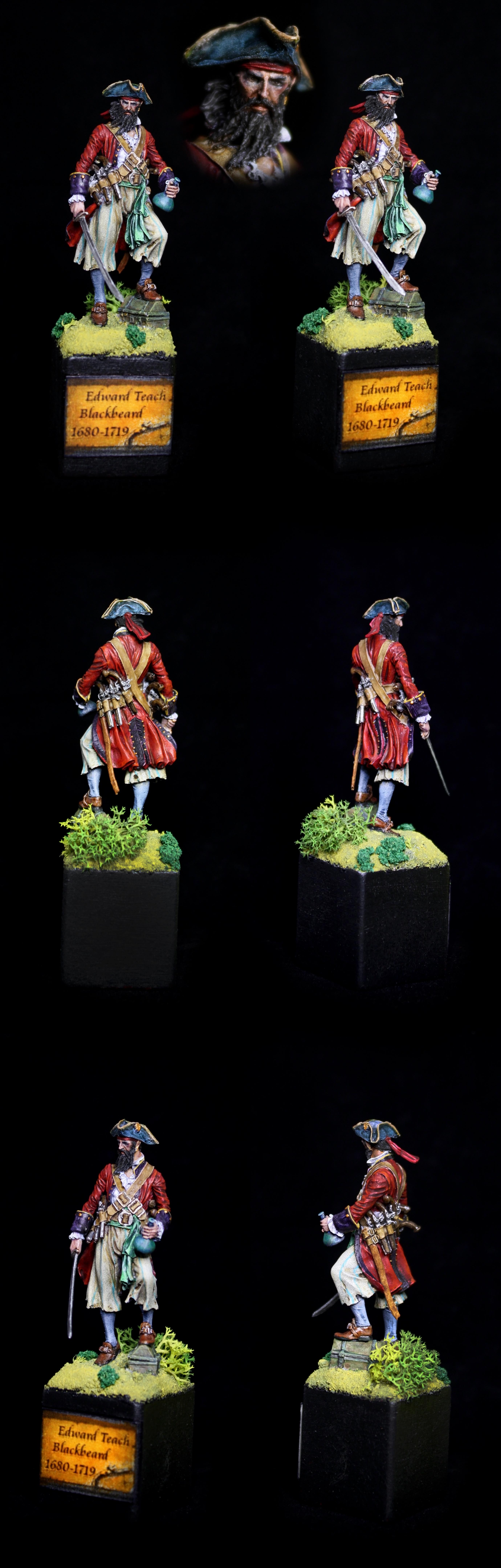 Pirate, Edward Teach Blackbeard (1680-1719) - Andrea Miniatures 54mm ...