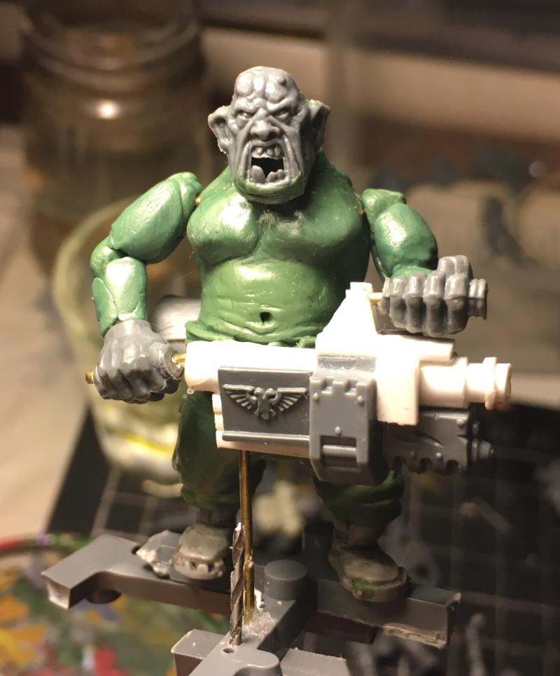 Ogryn, arms on. Still needs a little more sculpting - Ogryn, arms on ...