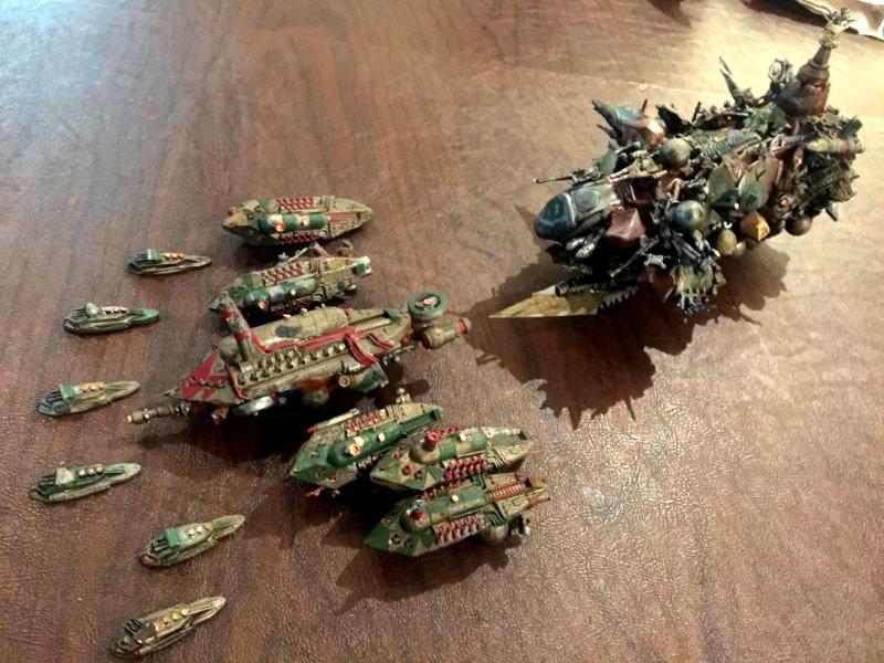 Battlefleet Gothic, Orks, Scratch Build, Space Hulk, Toy - Ork fleet ...