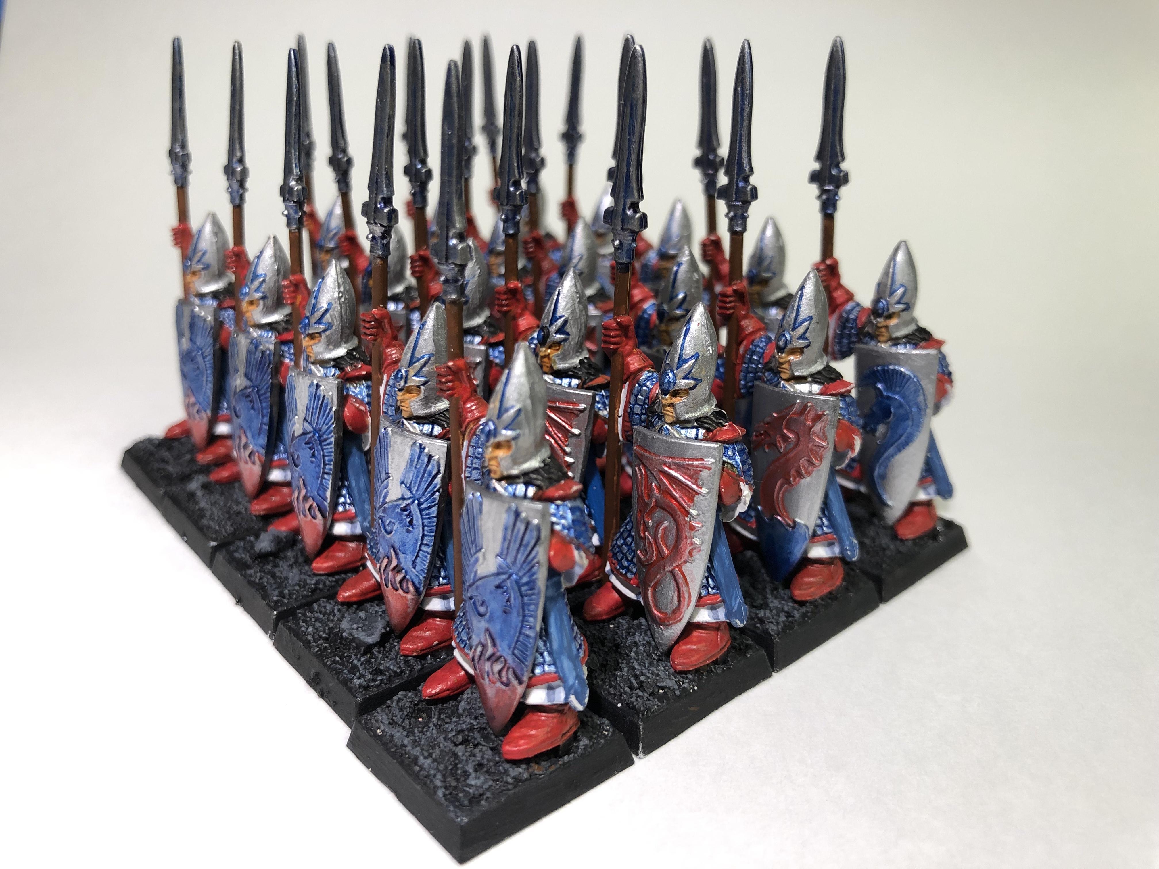 4th Edition, High Elve, Spearmen - Finished High Elf Spearmen Front ...