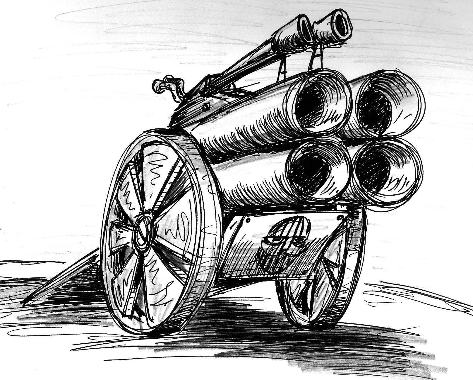 Old School Cannon Drawings